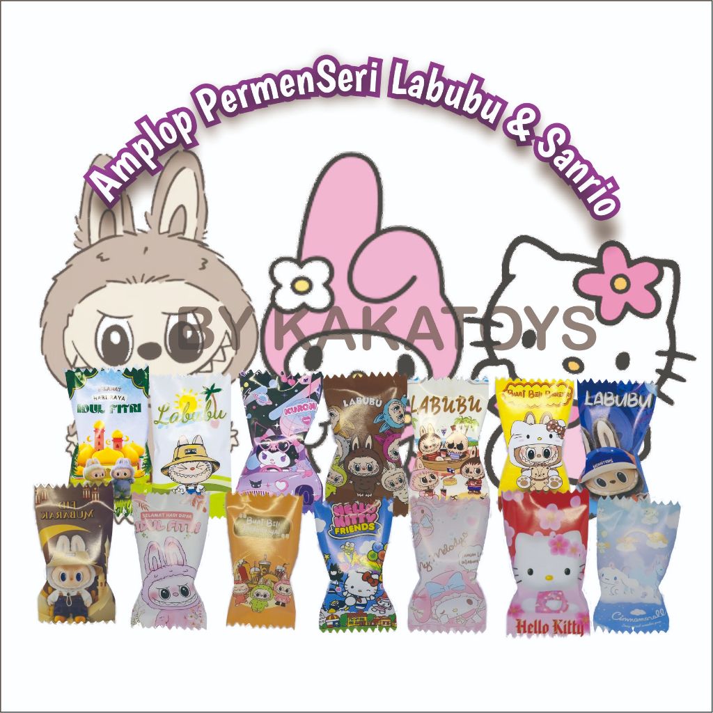 Jual (10pcs) Amplop Permen Seri Labubu dan Sanrio/Amplop Permen Labubu ...