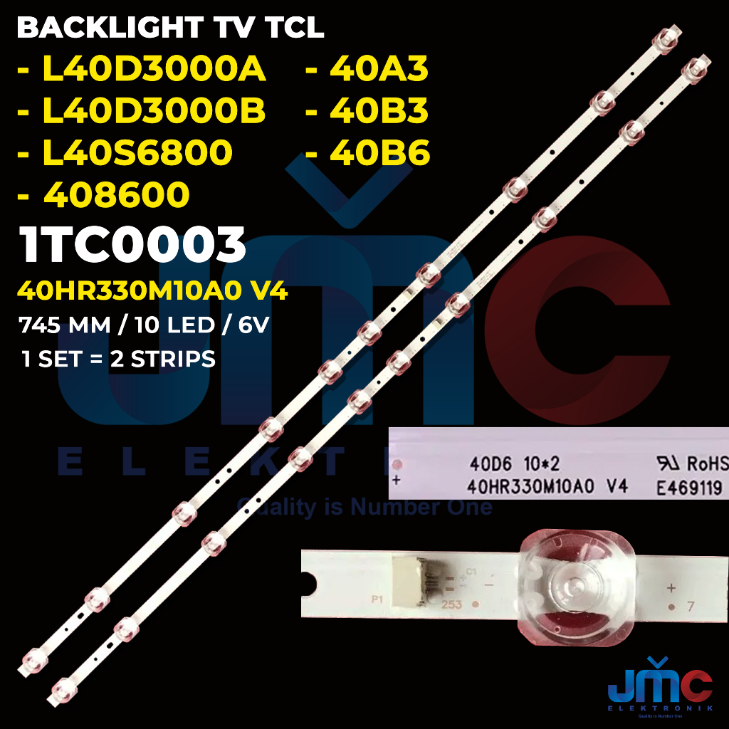 Jual Backlight TV TCL 40 Inch L40D3000A L40D3000B L40S6800 408600 40A3 ...