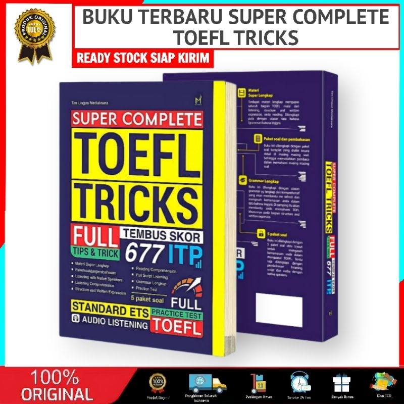 Jual BUKU TOEFL TRICKS EDISI TERBARU | SUPER COMPLETE TOEFL TRICKS TEMBUS SKOR 677 ITP | Shopee ...