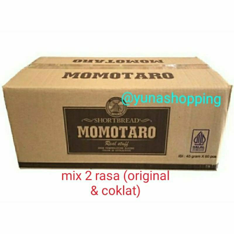 Jual Momotaro Mix 2 rasa original & coklat 1 dus isi 60 pc | Shopee ...