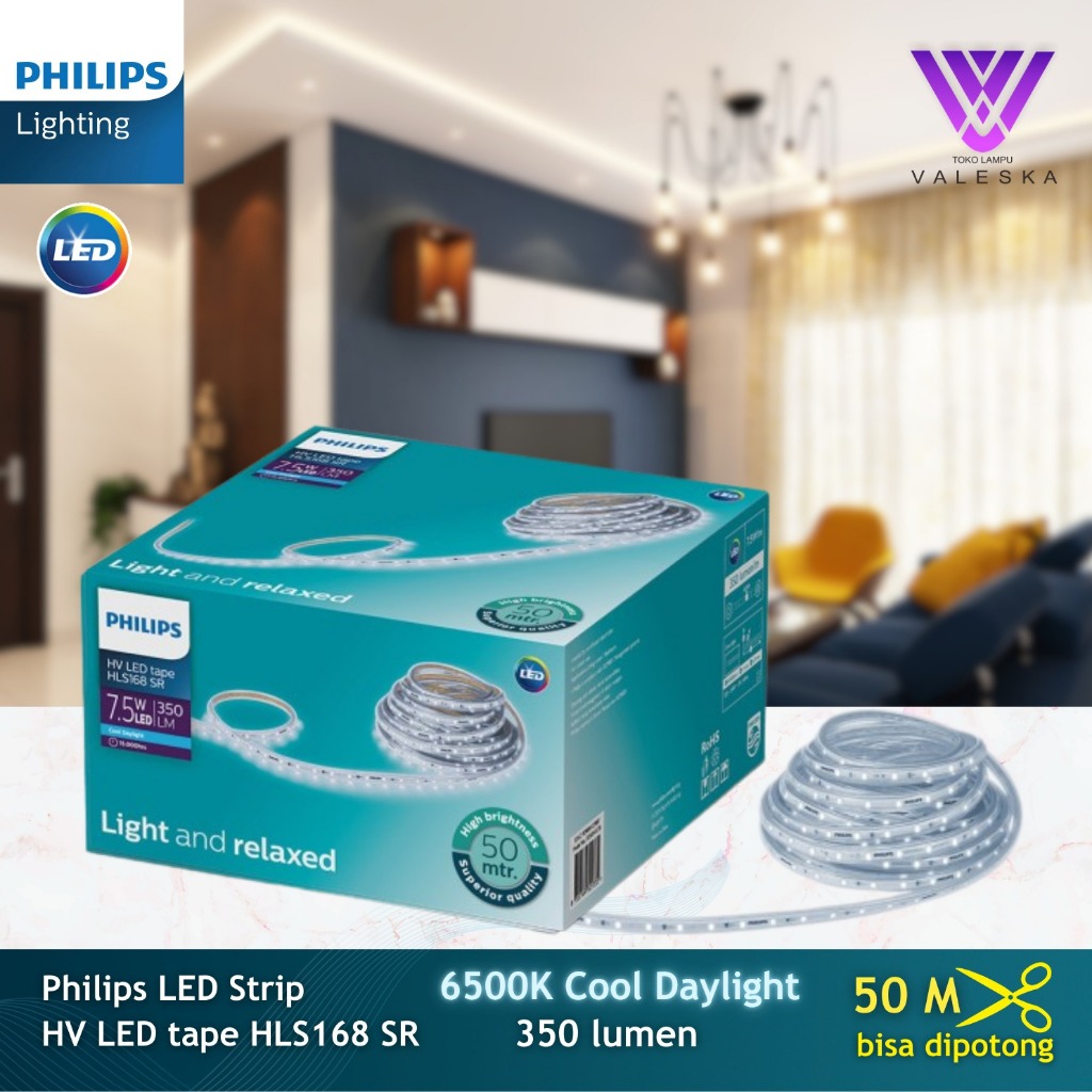 Jual Philips Lampu Led Strip HLS168 7.5W/M 1 Roll 50Meter - 6500K ...