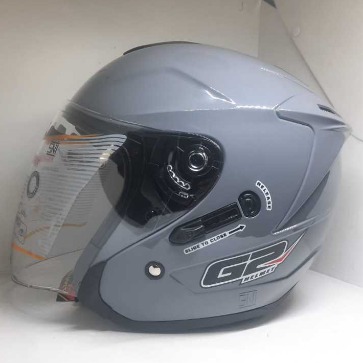 Jual Helm G2 Optimax solid Dark Grey Gloss | Shopee Indonesia