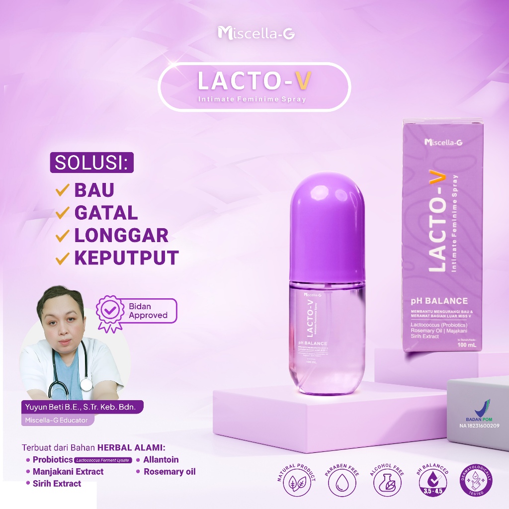 Jual Miscella-G LACTO-V SPRAY Miss V Penghilang Bau, Gatal dan ...