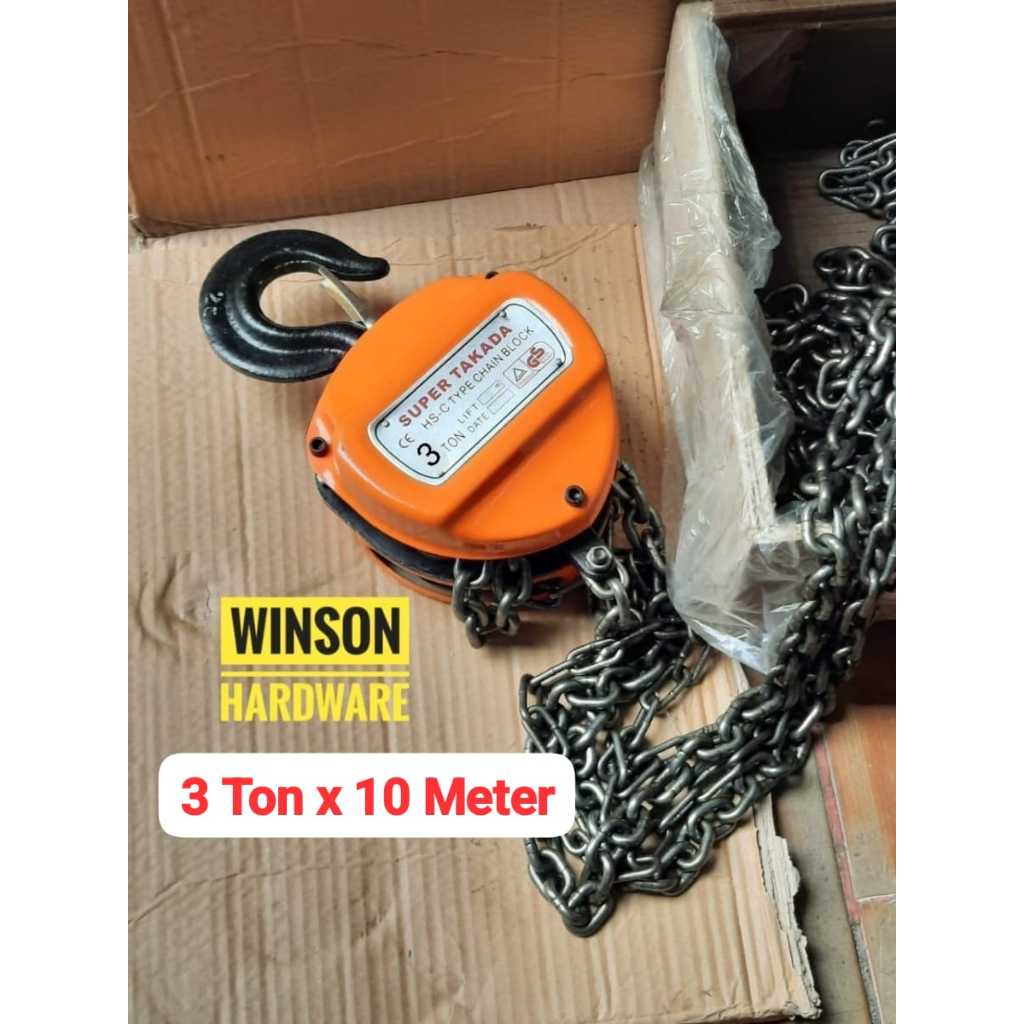 Jual Takel 3 Ton x 10 Meter Super Takada 3Ton x 10Meter - Chain Block ...