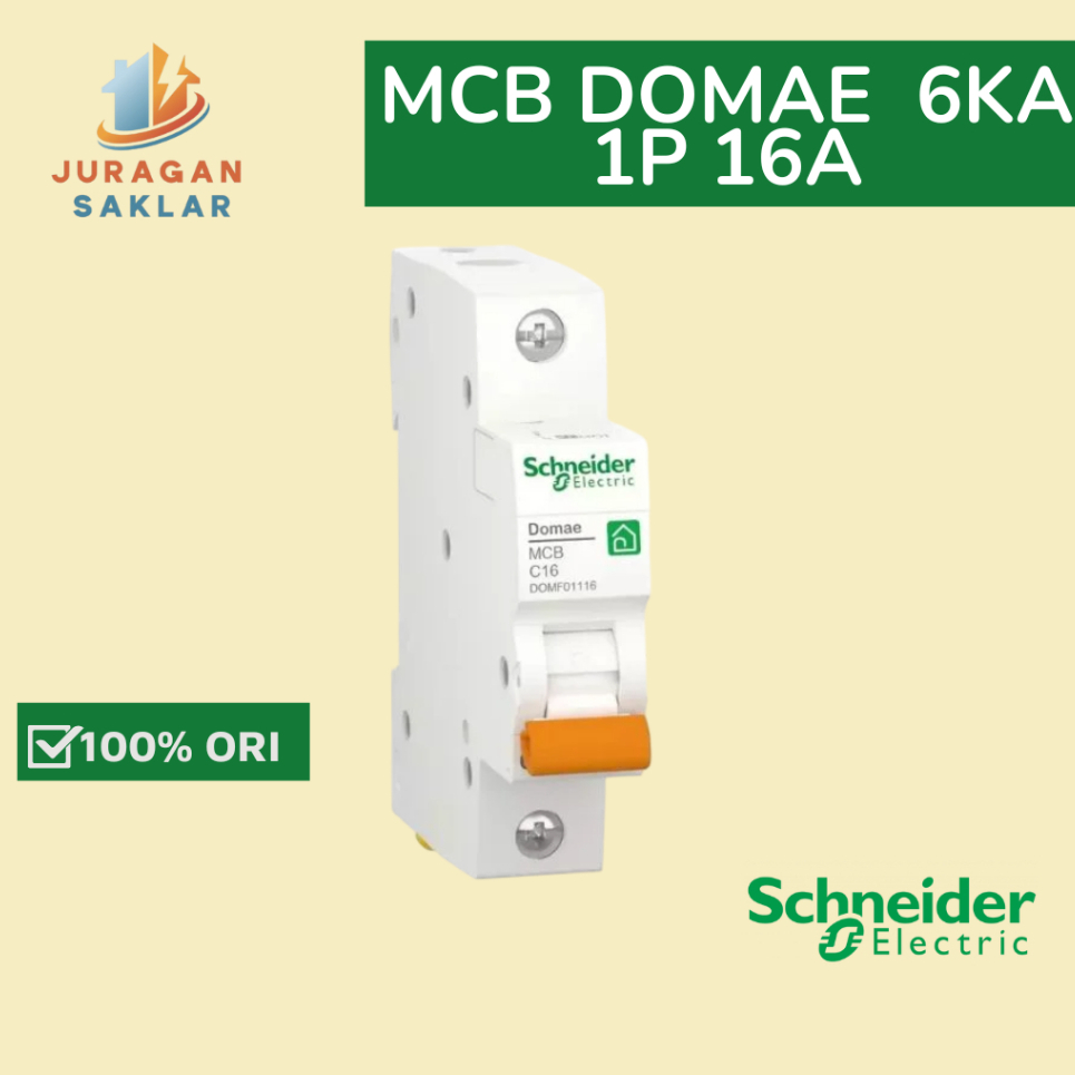 Jual ORIGINAL SCHNEIDER MCB New DOMAE 6kA 1P 16A 16 A 1 phase 1 Fas 1 pole DOMF0116 | Shopee ...