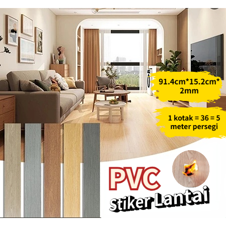Jual 36PCS 91.4cm x 15.2cm Lantai Kayu PVC Ubin Vinyl Lantai PVC High ...