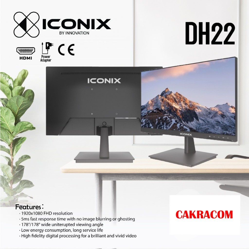 Jual Iconix DH22 21.45" FHD 3-Side Borderless 100Hz Monitor LED 22 Inch ...
