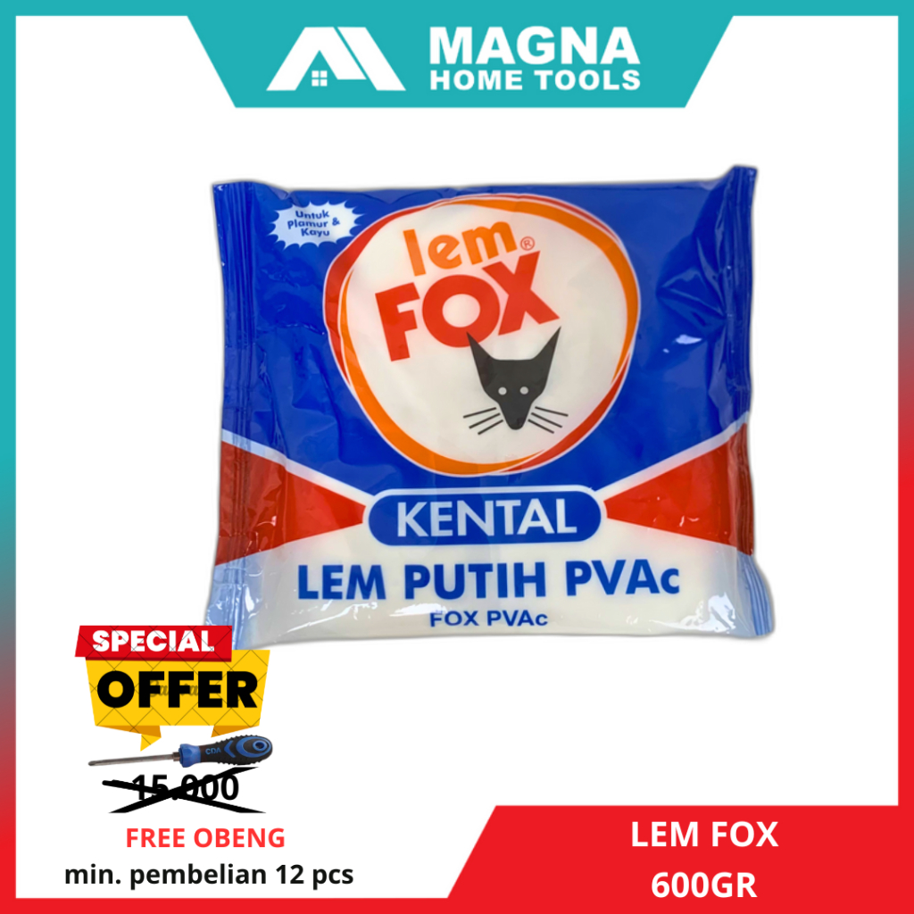 Jual LEM FOX PUTIH/KAYU BESAR 0.6KG 600GR | Shopee Indonesia