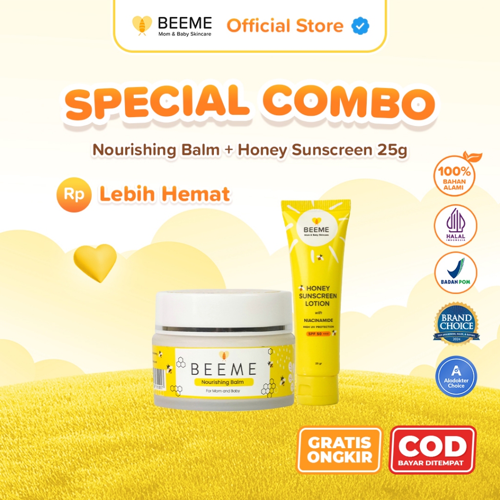 Jual Paket Beeme Nourishing Balm + Honey Sunscreen Lotion SPF 50 ...