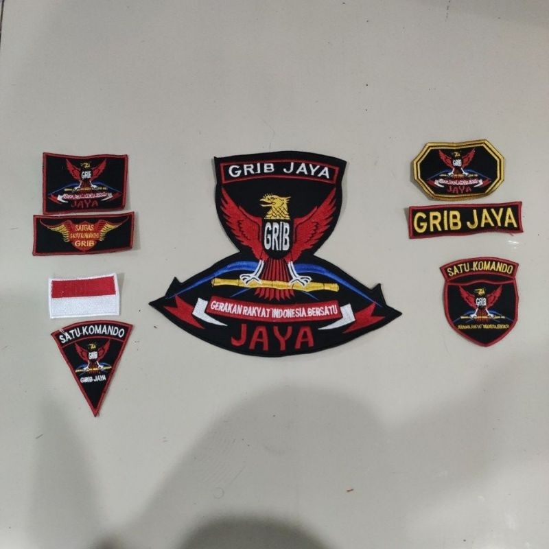 Jual bordir logo grib jaya exclusive / logo grib jaya bordir 1 set ...