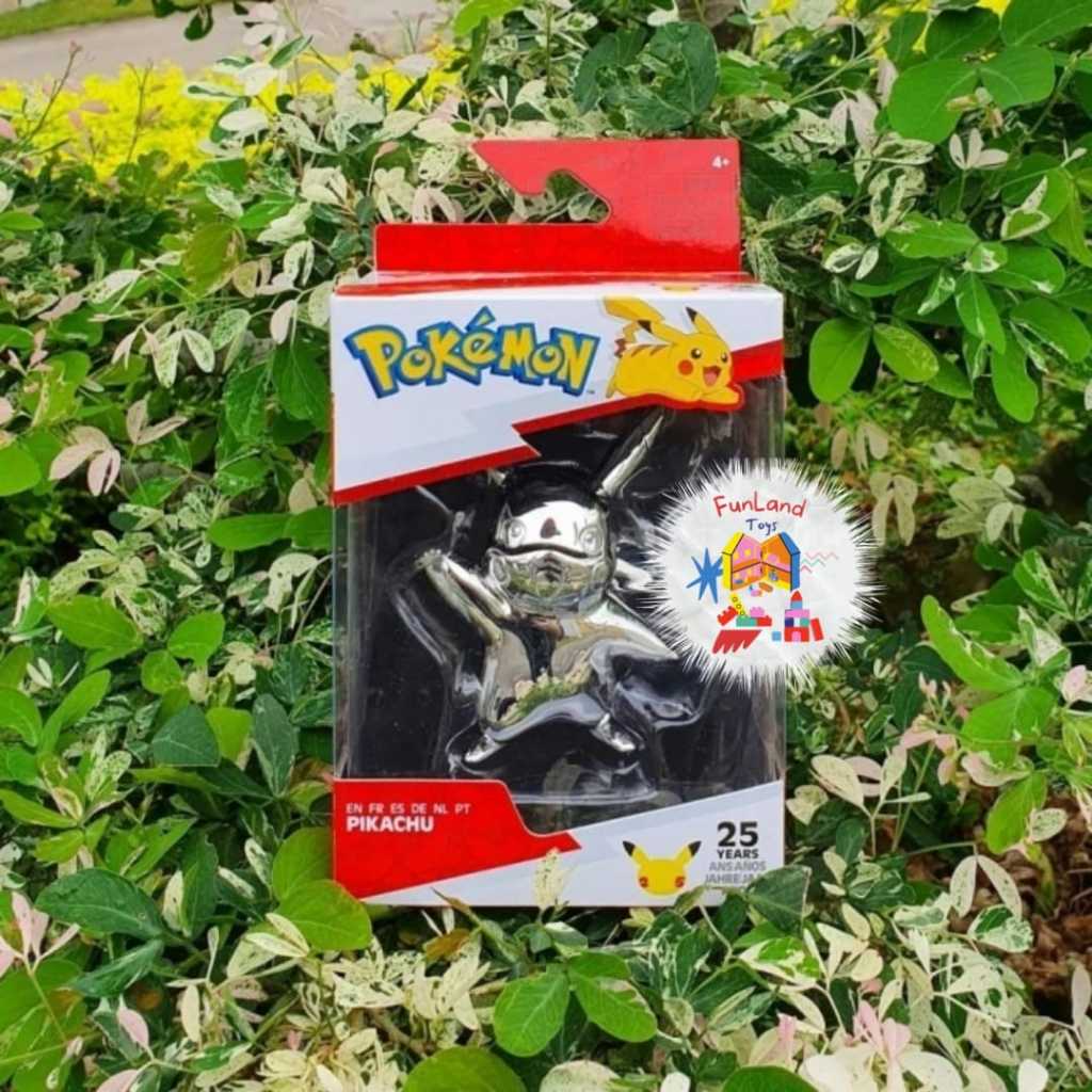 Jual Pokemon 25th Anniversary Silver Pikachu Battle Figure | Shopee ...