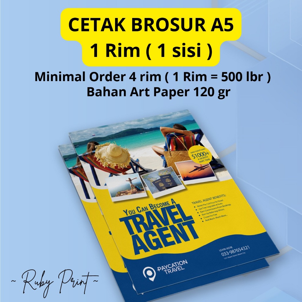 Jual Brosur A5 1 Rim ( 1 sisi ) Minimal Order 4 Rim ( 1 Rim = 500 lbr ...