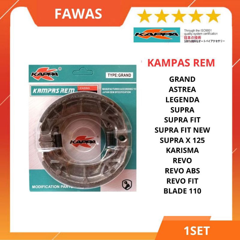 Jual kampas rem Grand, Supra, karisma, Revo,ABS Revo,Blade merk Kappa ...