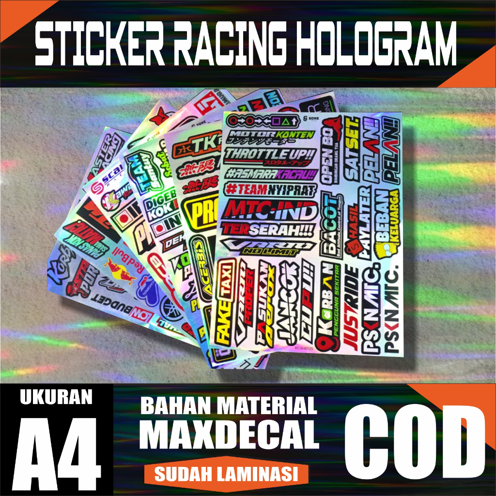 Jual Sticker Racing Sticker pack/m Sticker Sponsor Sticker Motor ...