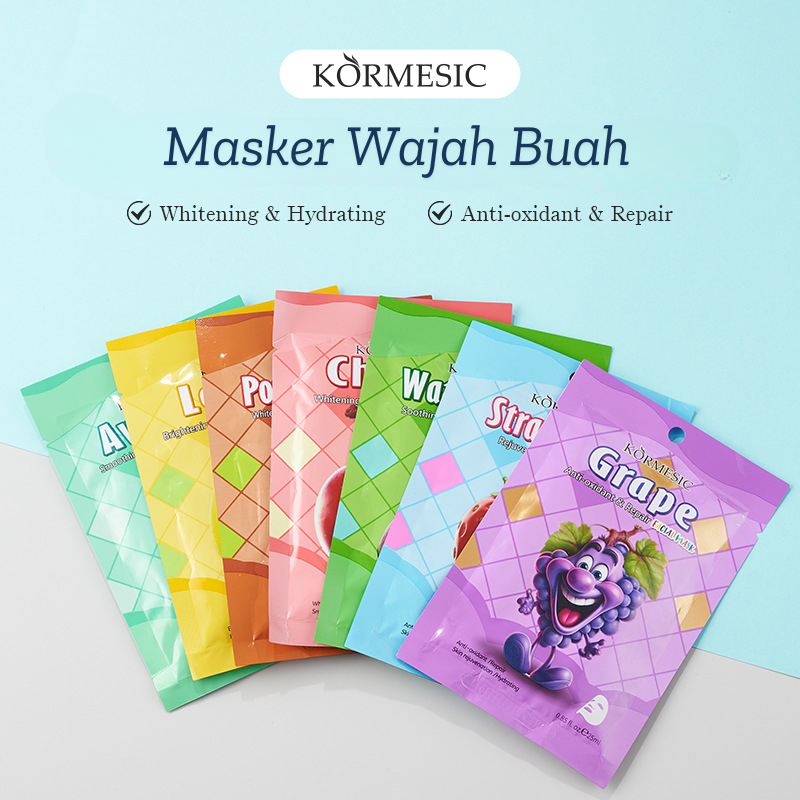 Jual KORMESIC Sheet Mask Masker Wajah Buah buahan Perawatan Kulit Wajah ...