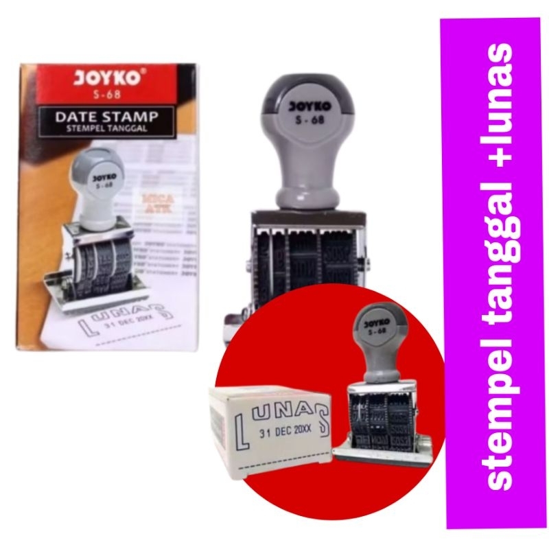 Jual ( 1pcs) date stamp / stempel tanggal +lunas S- 68 joyko | Shopee ...