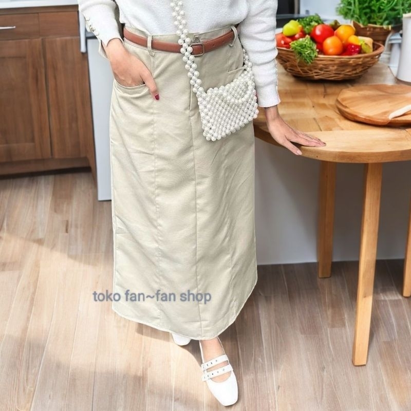 Jual Rok Span Katun Drill Skirt rok span panjang ukuran standar jumbo ...