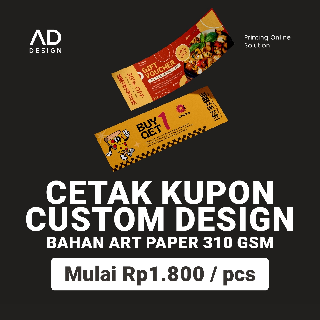Jual CETAK VOUCHER, KUPON DISKON, DESIGN CUSTOM | Shopee Indonesia