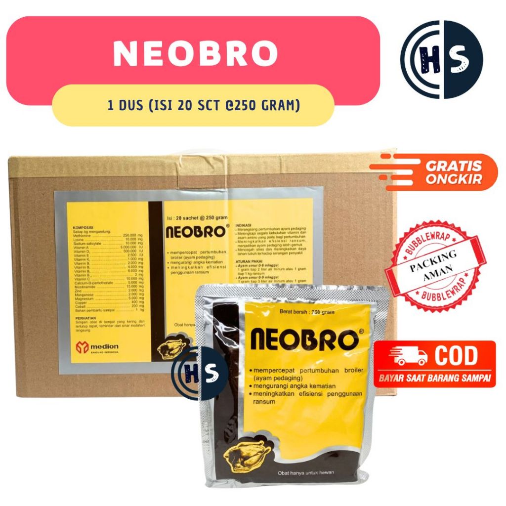 Jual Neobro 250 gram (1 DUS ISI 20 SCT) - MEDION - Vitamin Penambah ...
