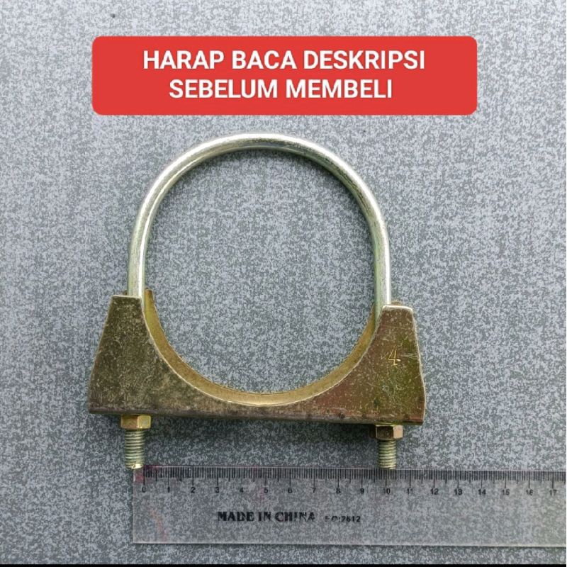 Jual Klem Pipa Besi Knalpot 4" Inch Clamp U Bolt | Shopee Indonesia