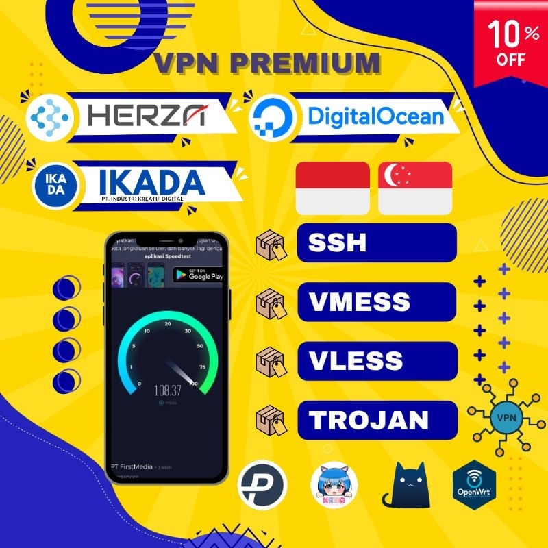 Jual akun premium VPN ssh , vmess , vless , Trojan | hp | STB Openwrt | hc | nekobox | v2box ...
