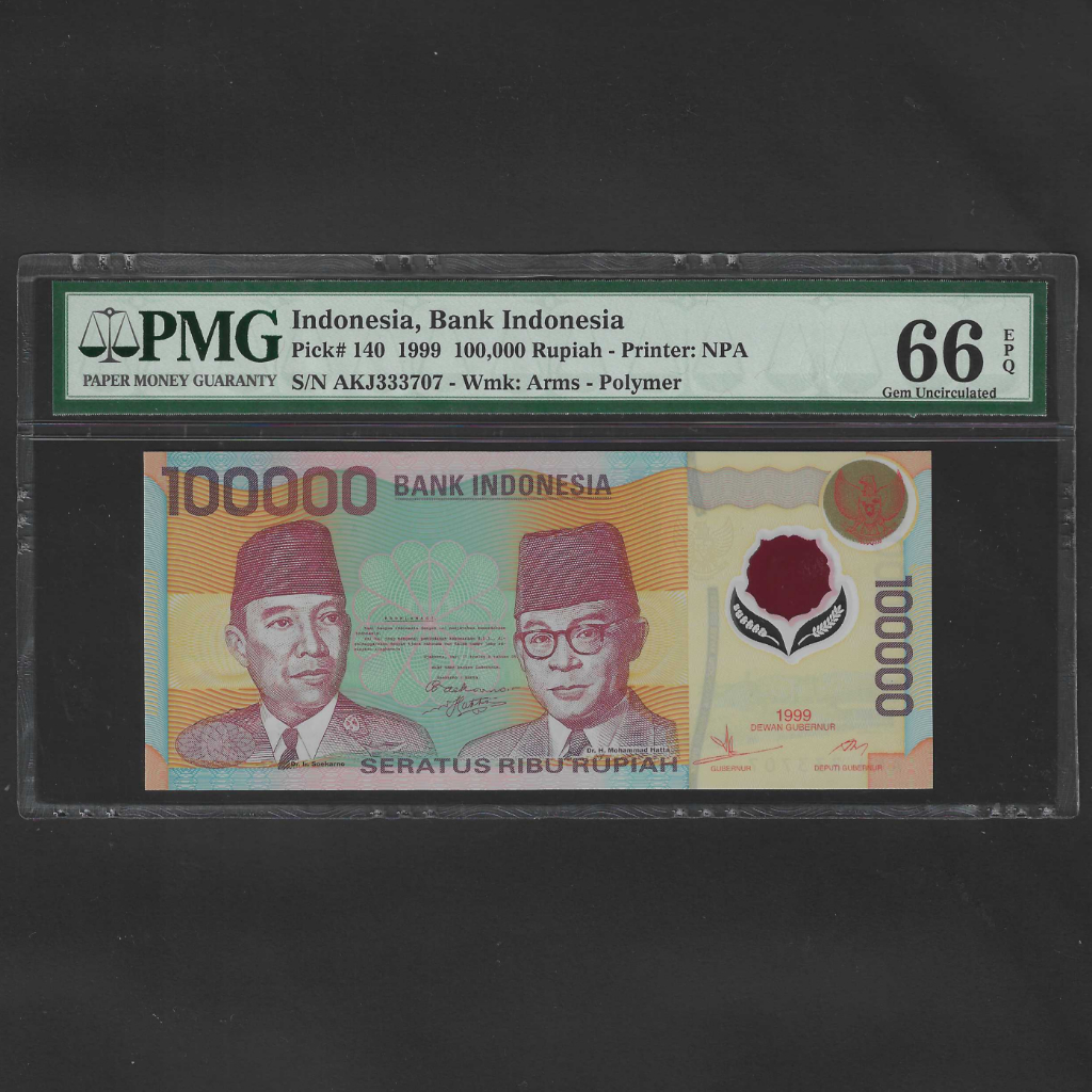 Jual PMG 66 EPQ Polymer Indonesia Seratus Ribu Rupiah Tahun 1999 Nomor ...