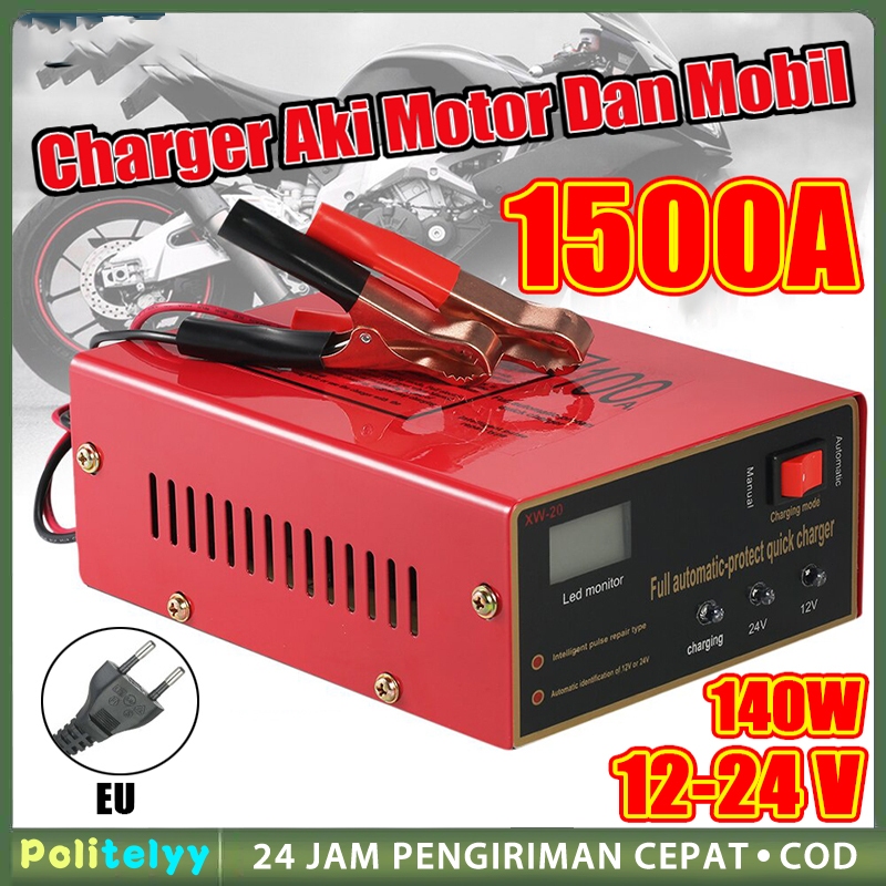 Jual Charger Aki Motor Mobil/1500A/Otomatis Accu Kering Dan Basah Lead ...