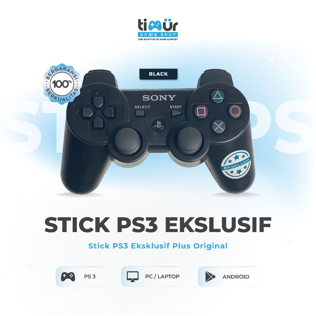Jual Stik Stick Controller PS3 DS3 Original Pabrik Hitam Eksklusif Plus ...