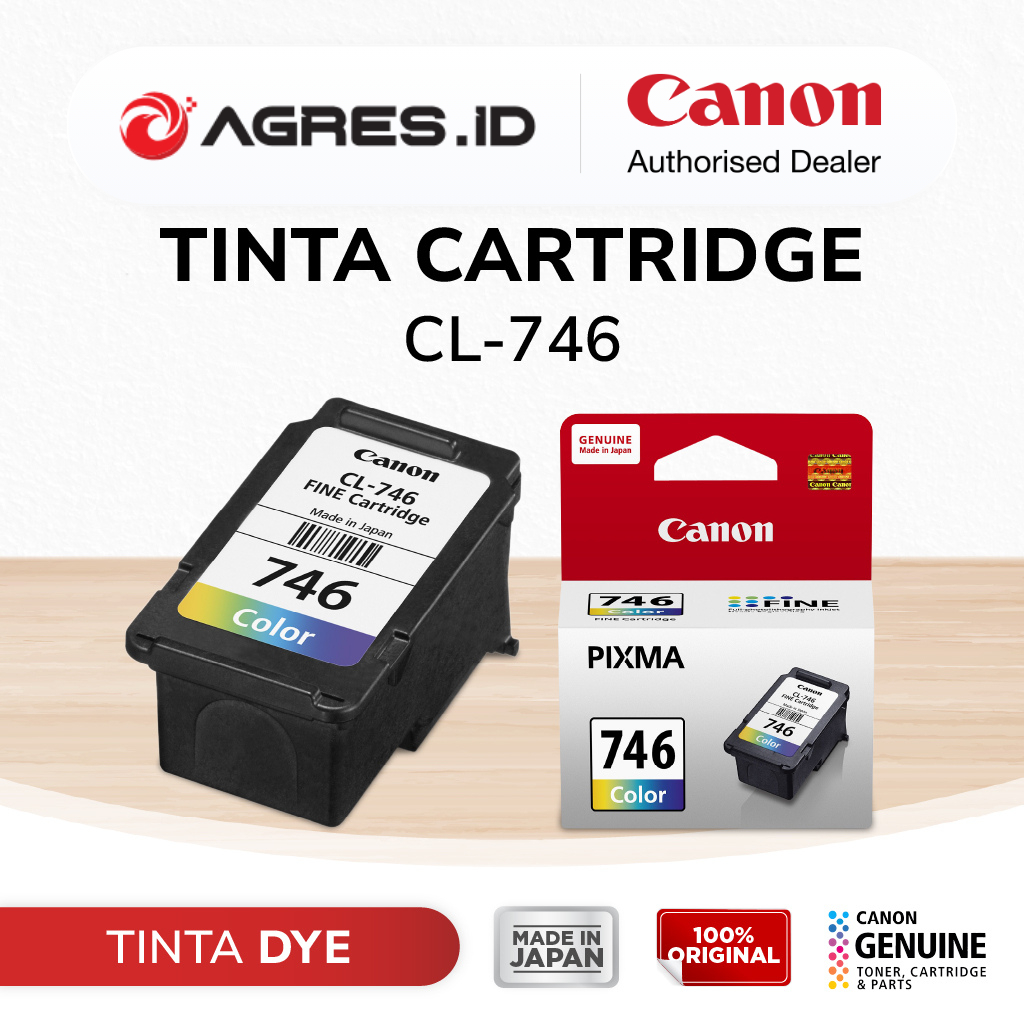Jual Tinta Original Canon 746 Color CL746 - Tinta Canon MG2570s TS207 ...