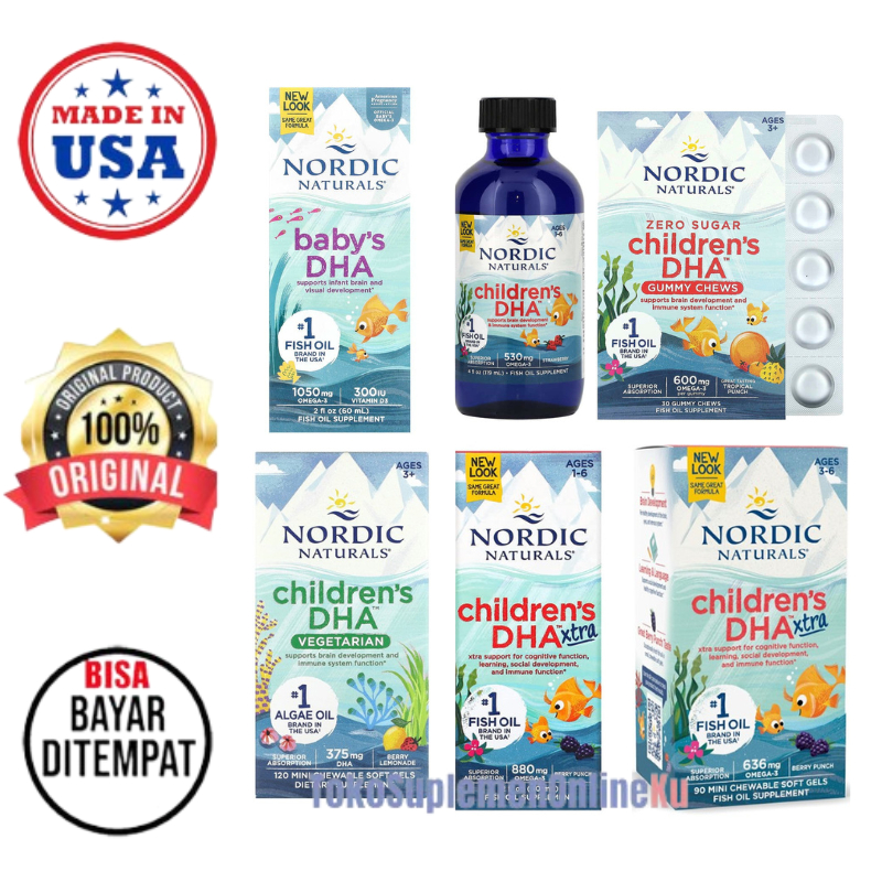 Jual Nordic Naturals Baby’s Children’s Vegetarian Xtra DHA | infant algae | liquid gummy chews ...