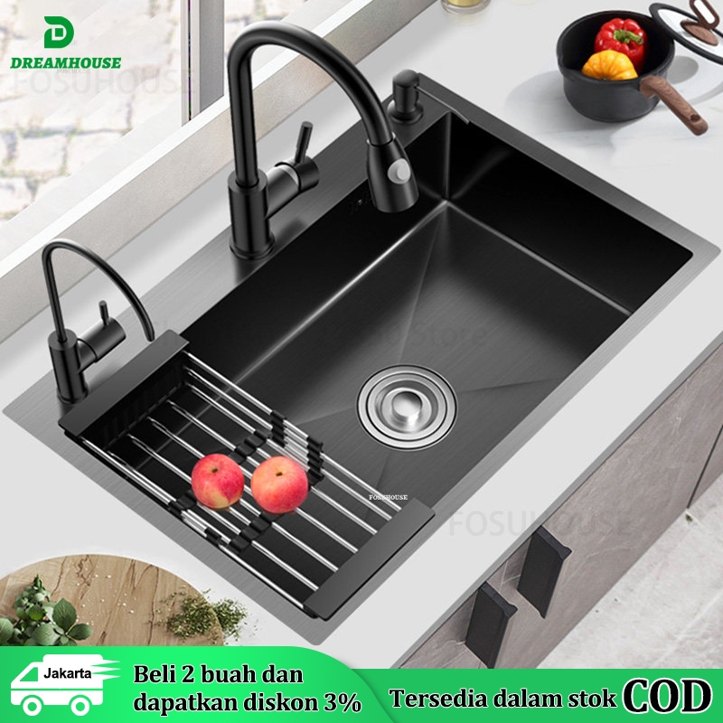 Jual SUS 304 Kitchen Sink Wastafel Stainless Steel Bak Cuci Piring ...