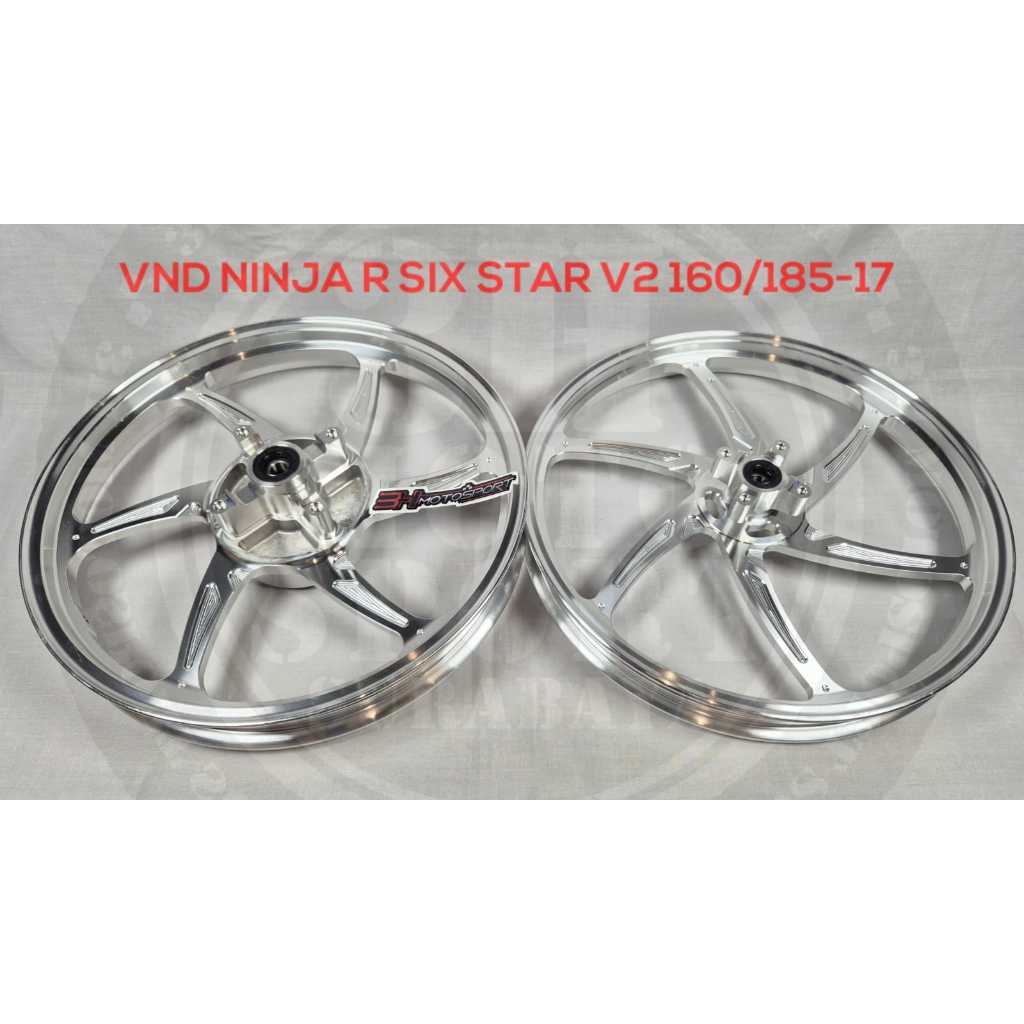 Jual VELG VND NINJA R SIX STAR V2 160 185 17 CHROME OREN | Shopee Indonesia