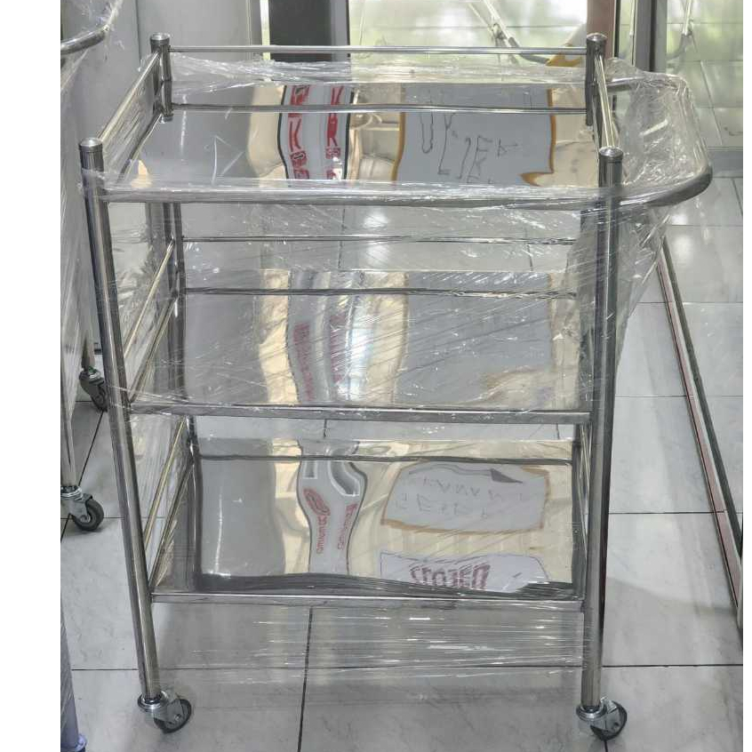 Jual MEJA TROLI INSTRUMEN 3 RAK STAINLESS STEEL / TROLI MAKANAN / TROLI ...
