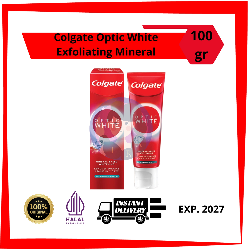 Jual Colgate Optic White Whitening Pasta Gigi Exfoliating Mineral - 100 ...