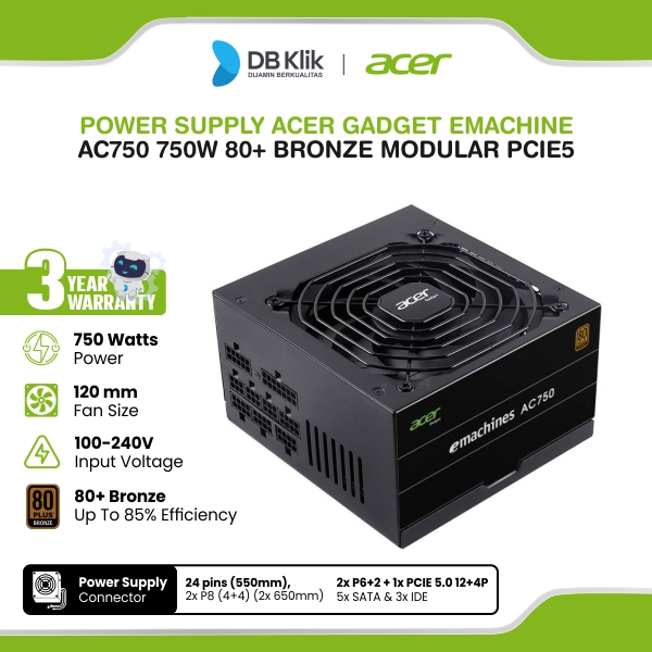 Jual Acer Power Supply Emachine Gadget Ac750 750W 80+ Bronze Modular ...