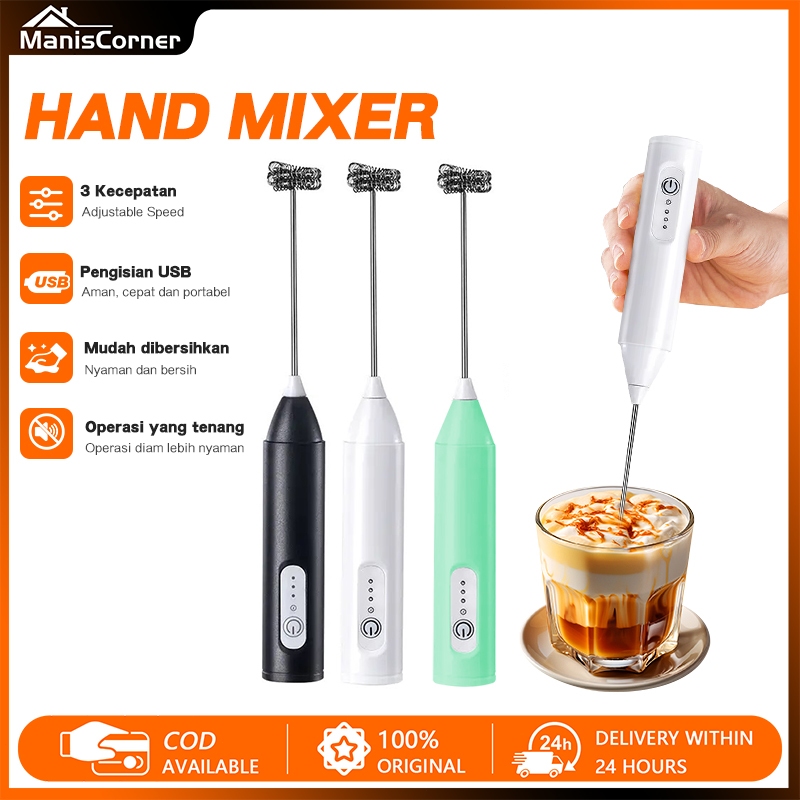 Jual ManisCorner Hand Mixer USB Hand Mixer Mini Milk Frother Portable ...