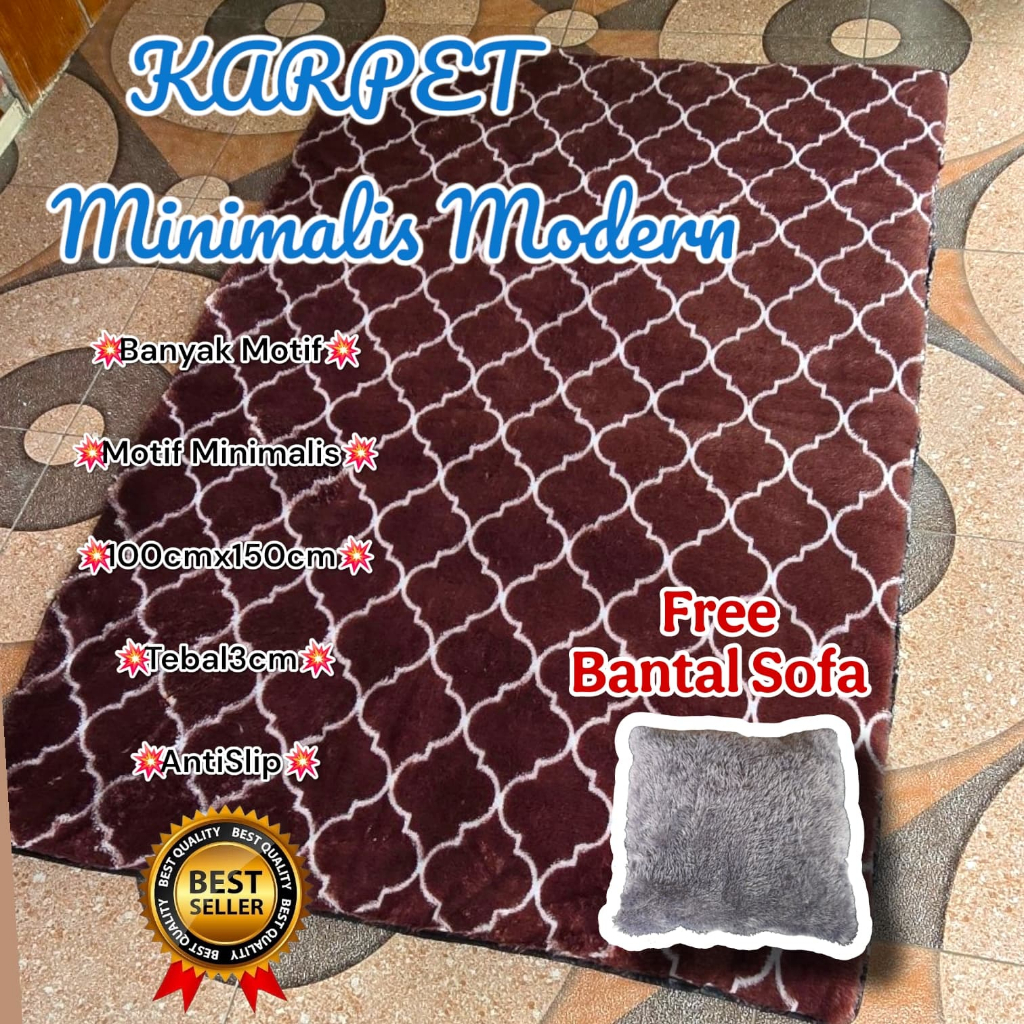 Jual Karpet Tebal Uk 100 cm x 150 cm Free Bantal sofa dengan Desain ...