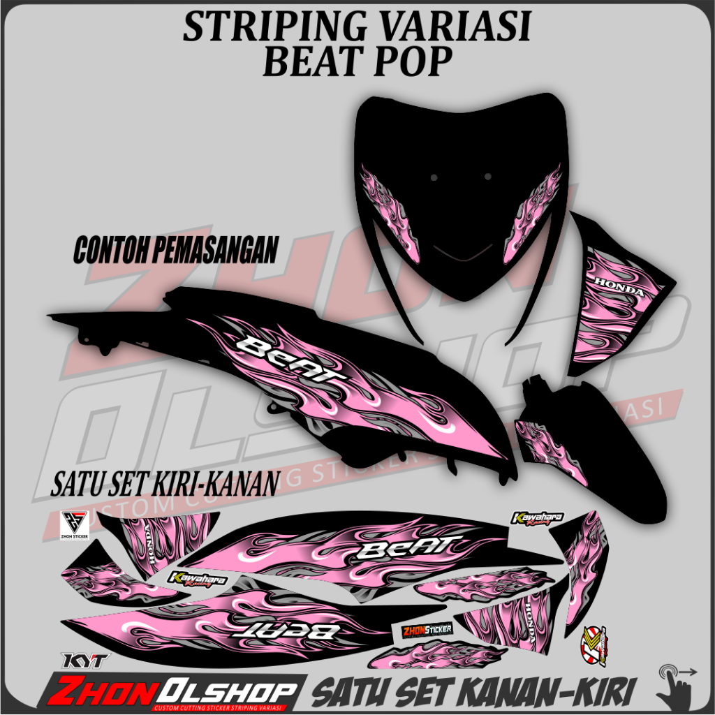 Jual Stiker Variasi Honda Beat Pop Variasi Stiker New Design Api ...