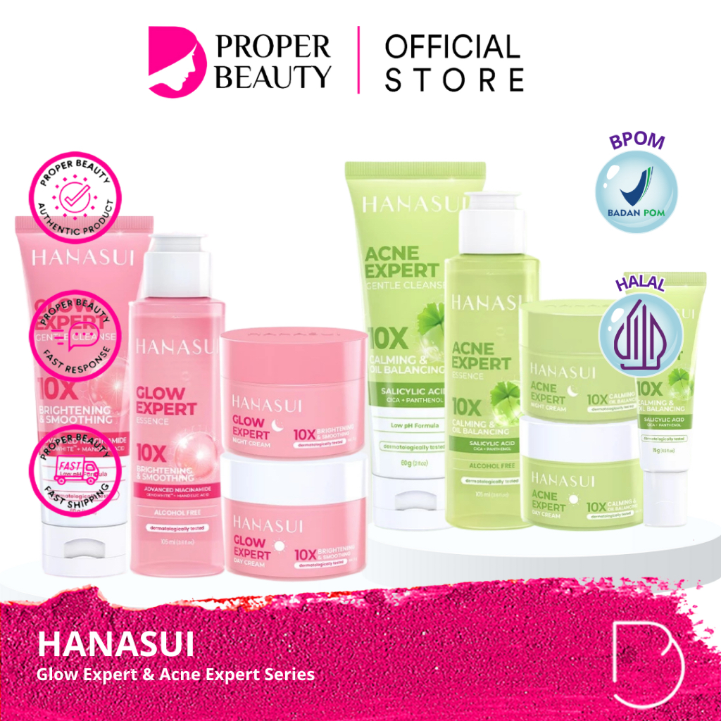 Jual HANASUI Glow Expert & Acne Expert Series | Paket Cleanser Essence ...
