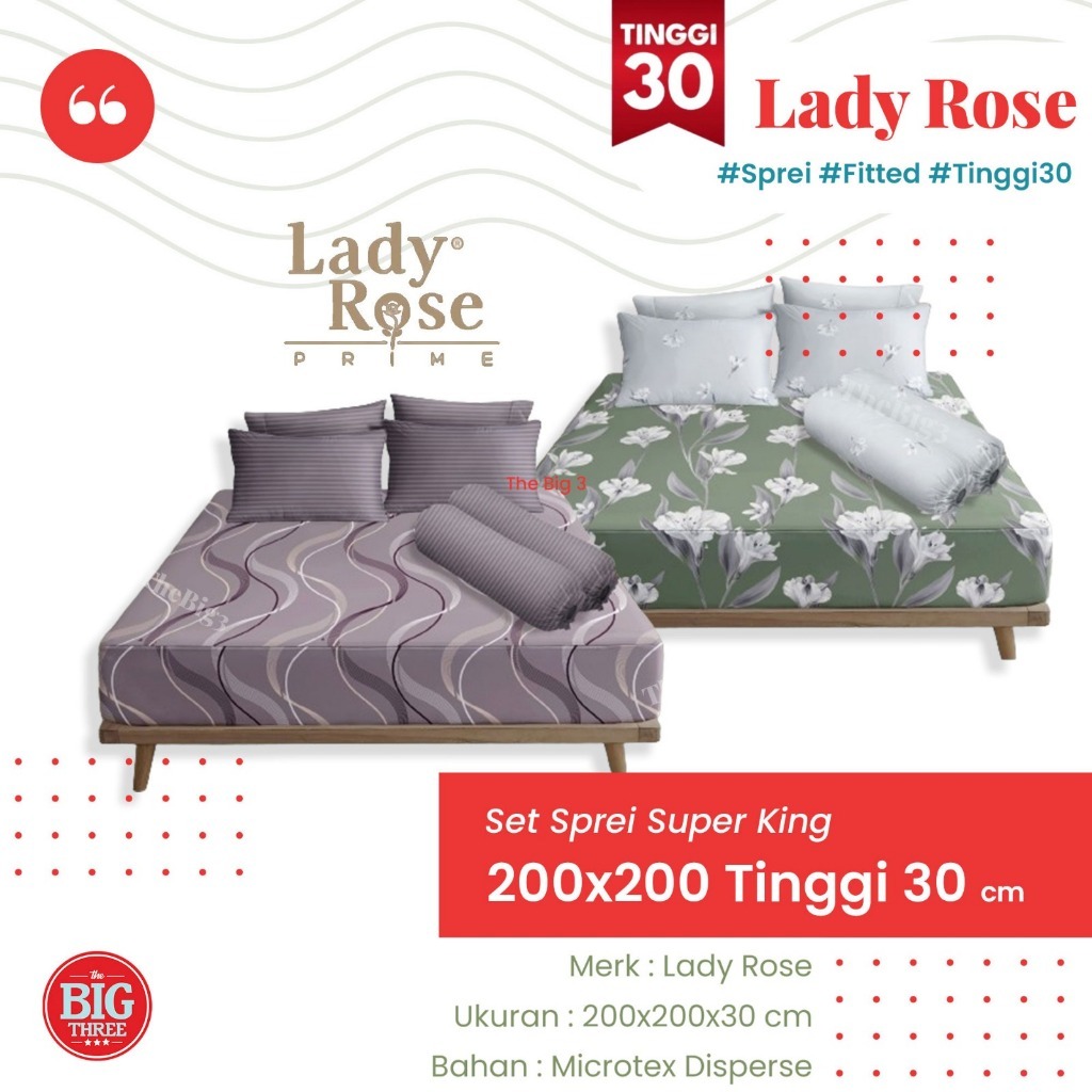 Jual LADY ROSE Sprei 200x200 Tinggi 30 Motif Minimalis Bunga - Super ...