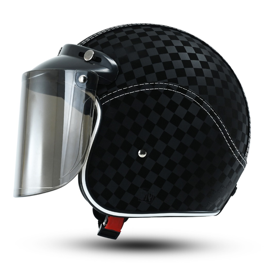 Jual Helm Terbaru Full Kulit Carbon Catur 3D 2025 Helem Bogo Retro ...