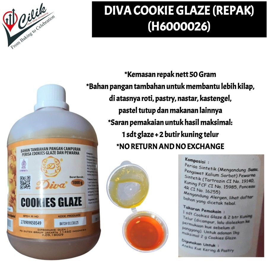 Jual diva+cookies+glaze+oles+repack+kuningtelur+egg+yellow+sepuhan ...