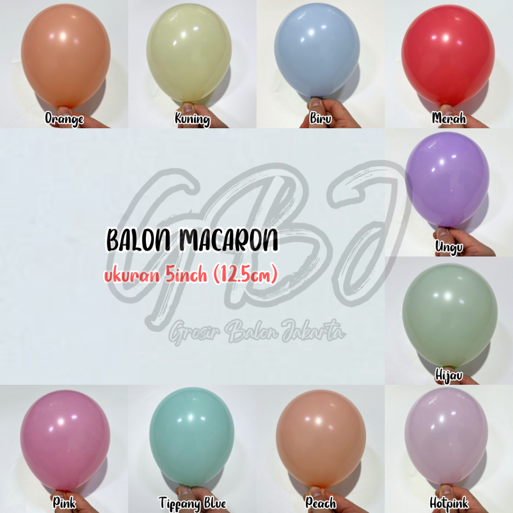 Jual (SATUAN) Balon MACARON / PASTEL Latex - 5 inch | Shopee Indonesia