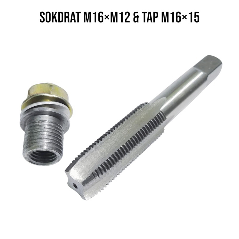 Jual Paket sok drat M16 x M12 Set Tap Baut 22 M16 x M12 . Bosh Drat ...