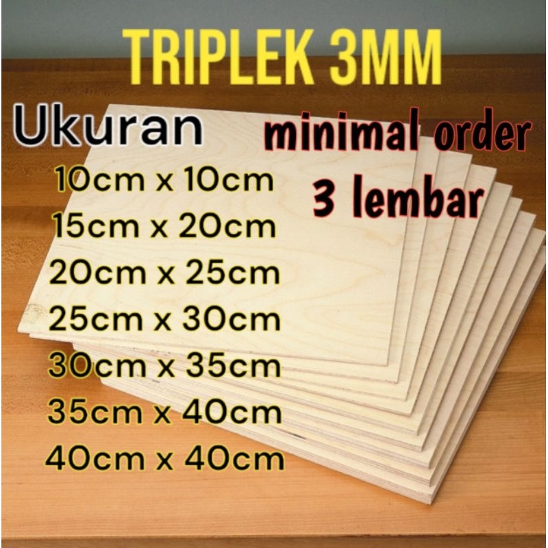 Jual Triplek Papan 3mm, Ukuran Minimal Order 3 Lembar, plywood,multiplek halus 2 sisi | Shopee ...