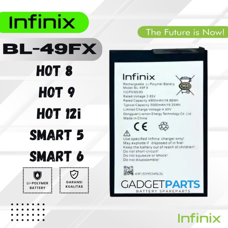 Jual BATRE INFINIX BL-49FX SMART 5 6 HOT 8 9 HOT 12i BATTERY BATRAI ...