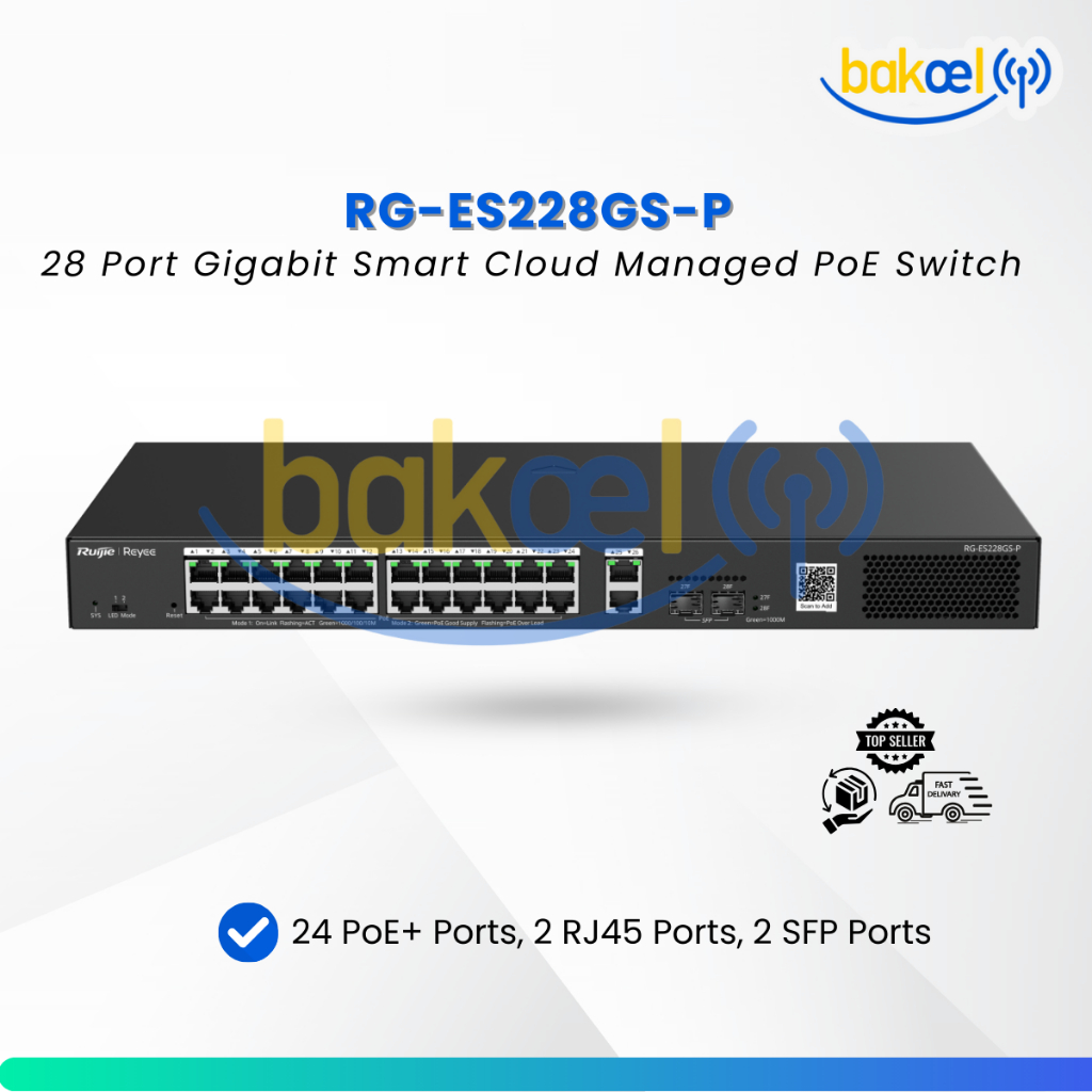 Jual Ruijie RG-ES228GS-P 28-Port Gigabit Smart Cloud Managed PoE Switch ...