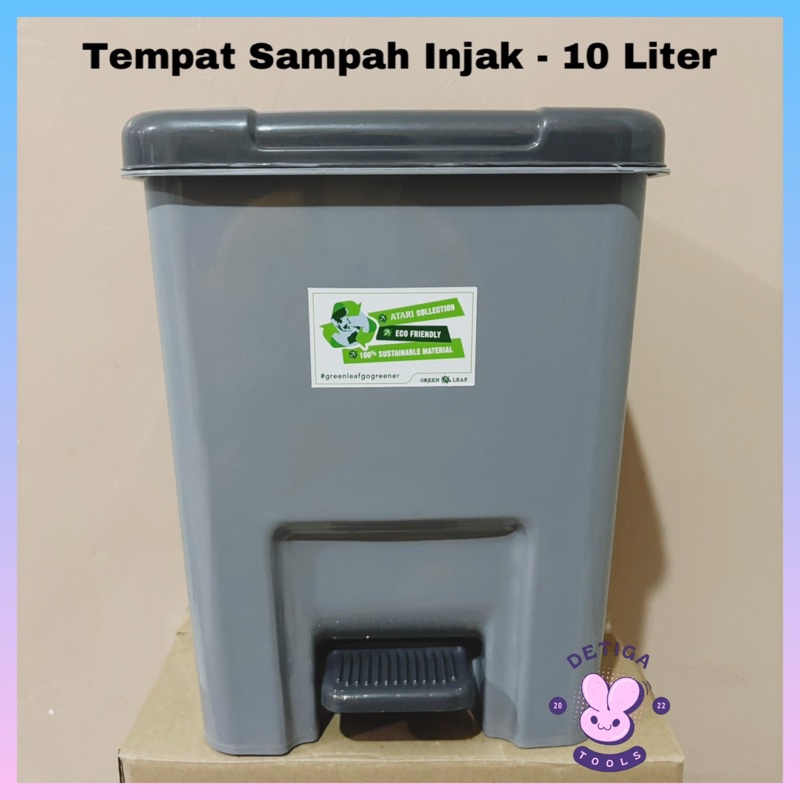 Jual ATARI 9870 - Tempat Sampah Segi Injak 10 Liter / Tong Sampah Kotak 10ltr (Lengkap dgn ember ...