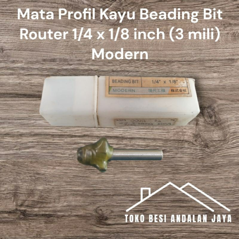 Jual Mata Profil Kayu Beading Bit Router 1/4 x 1/8 inch (3 mili) Modern ...