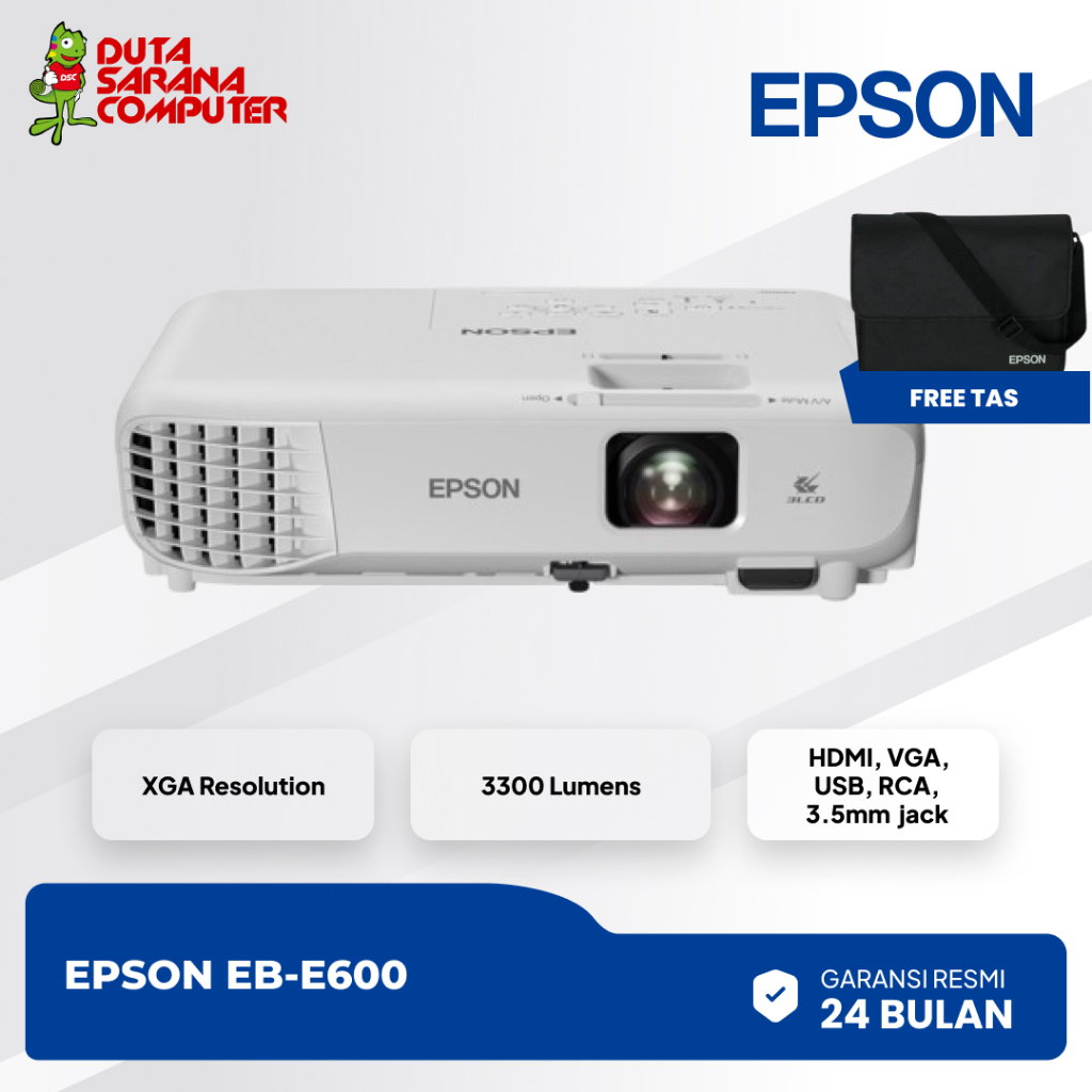 Jual EPSON Projector EB E600 TKDN XGA 3300 Lumens HDMI 3LCD | Shopee Indonesia